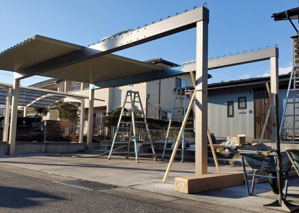 LIXIL カーポート設置»施工例 【宇都宮周辺のエクステリア造園工事】の実績をご紹介｜ATSプラス
